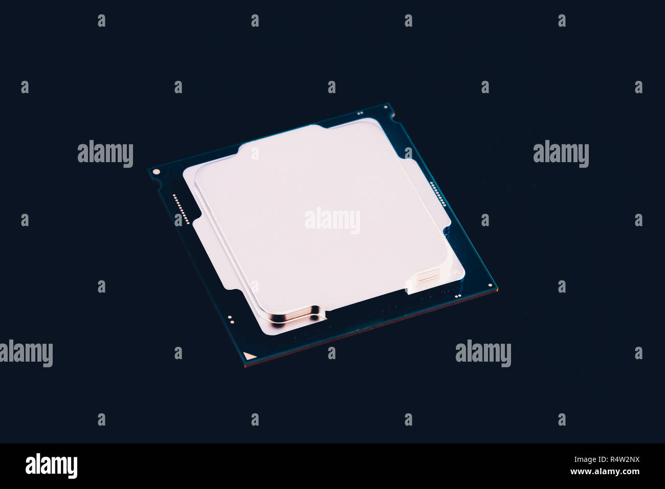 Electronic collection - CPU from the bottom side isolated on black ...
