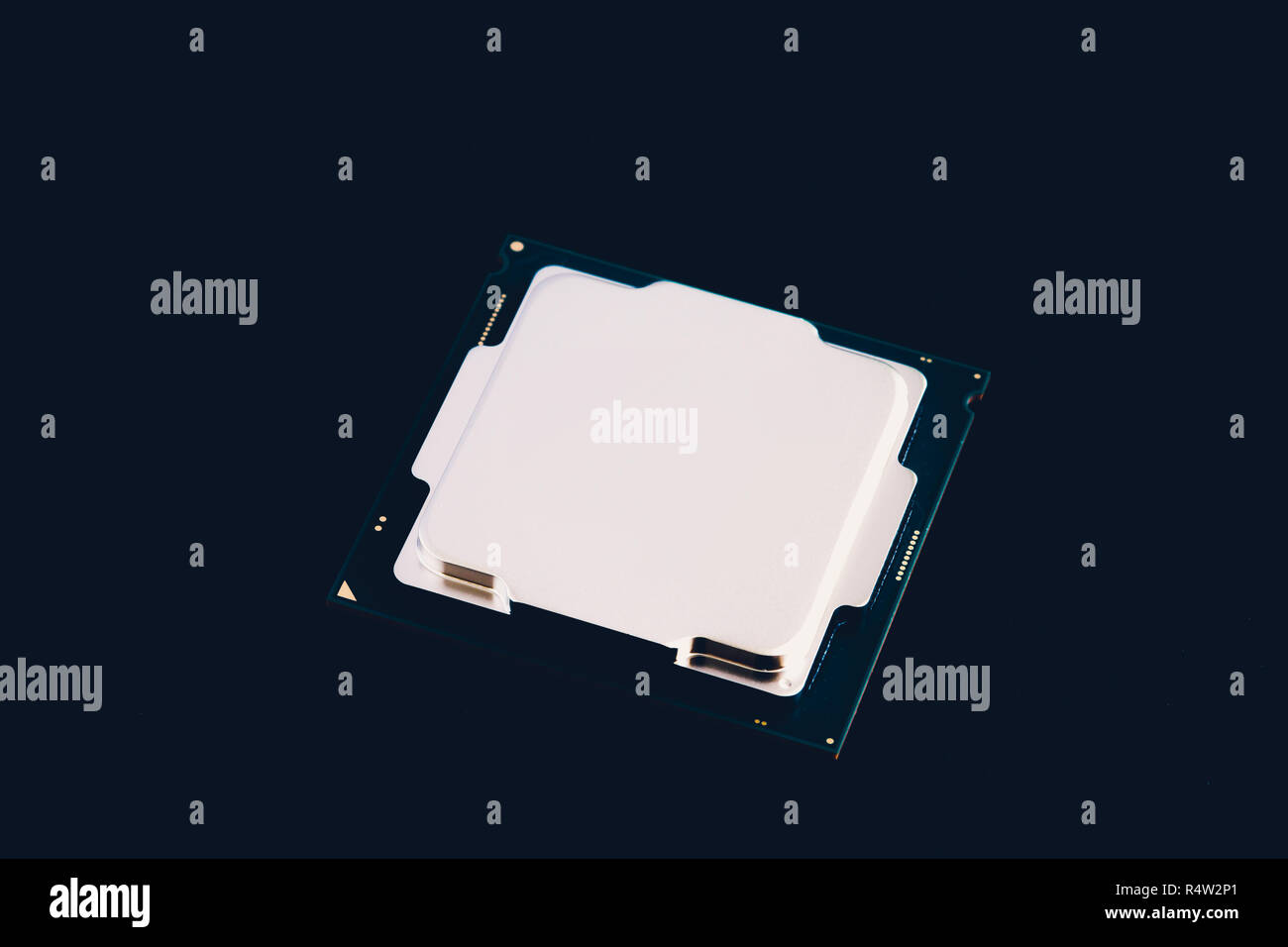 Electronic collection - CPU from the bottom side isolated on black ...