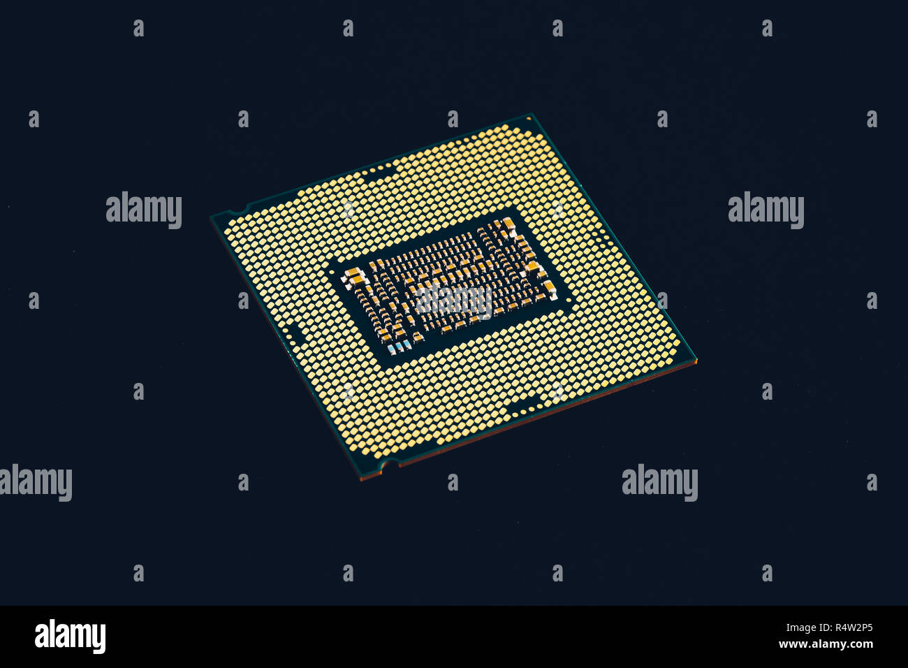 Electronic collection - CPU from the bottom side isolated on black ...
