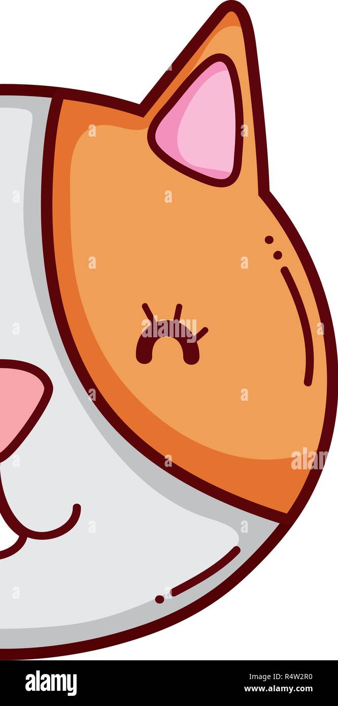 cute cat animal face cartoon vector illustration graphic design Stock ...