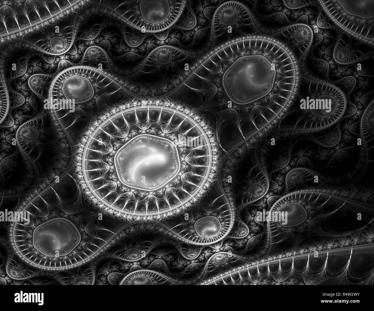 Modern fractal mechanical background. Time machine, digital artwork for ...