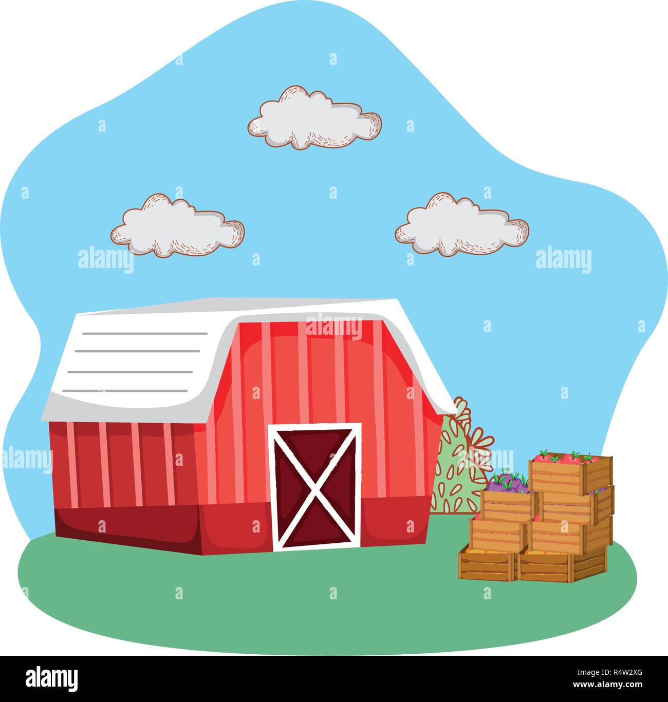 cute farm and vegetables cartoon vector illustration graphic design ...