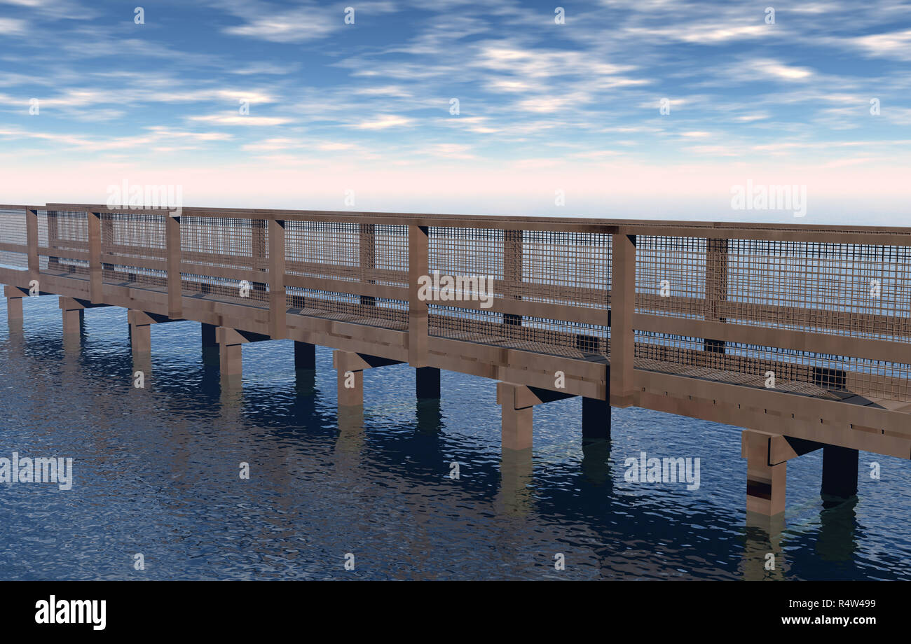 wooden bridge over the sea Stock Photo - Alamy