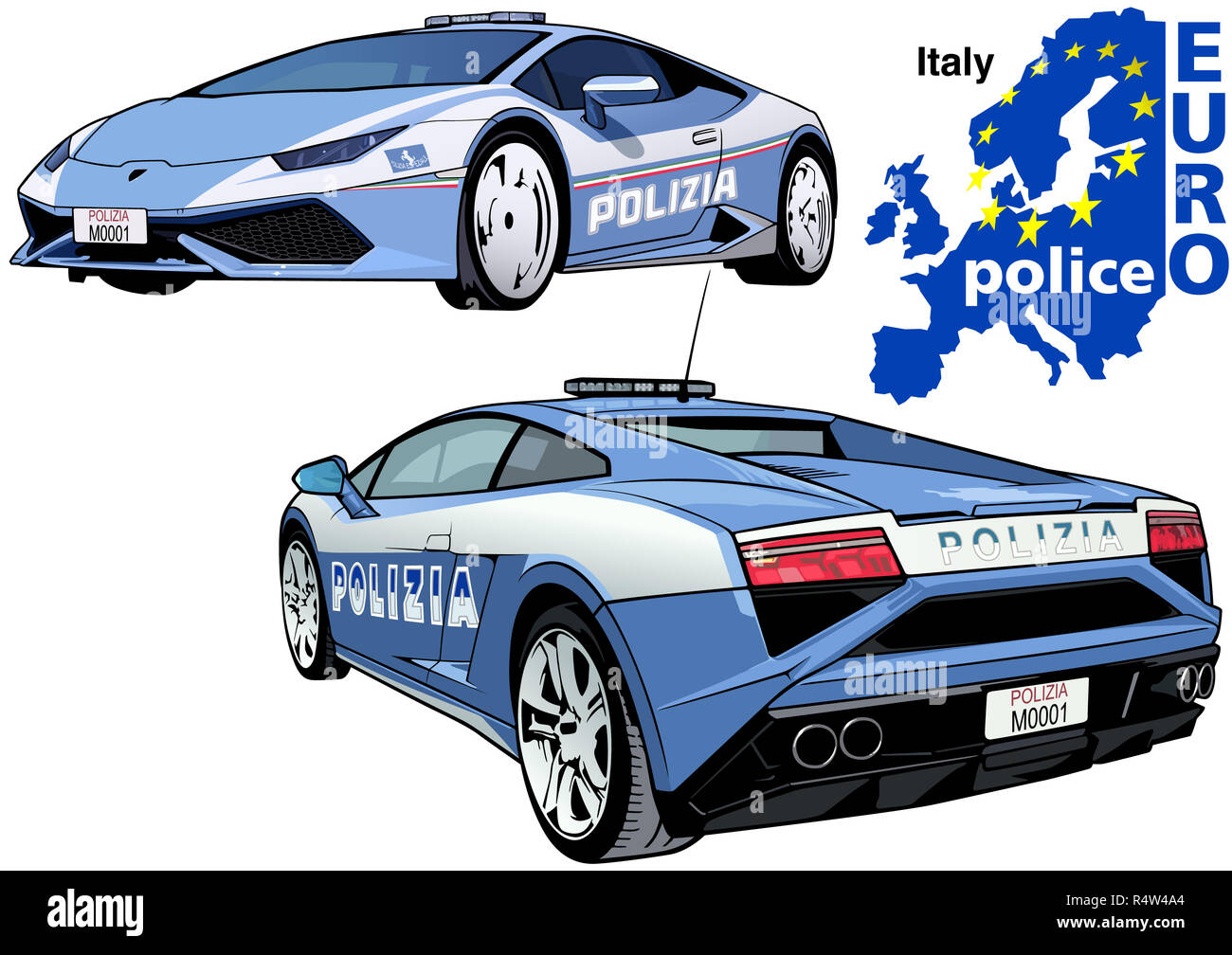 Italy Police Car Stock Photo - Alamy