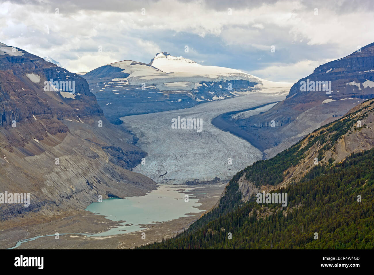 Alpine Glacier and its Valley Stock Photo - Alamy