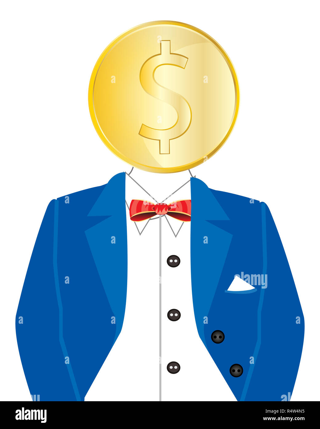 Cartoon illustration man coin head hi-res stock photography and images ...