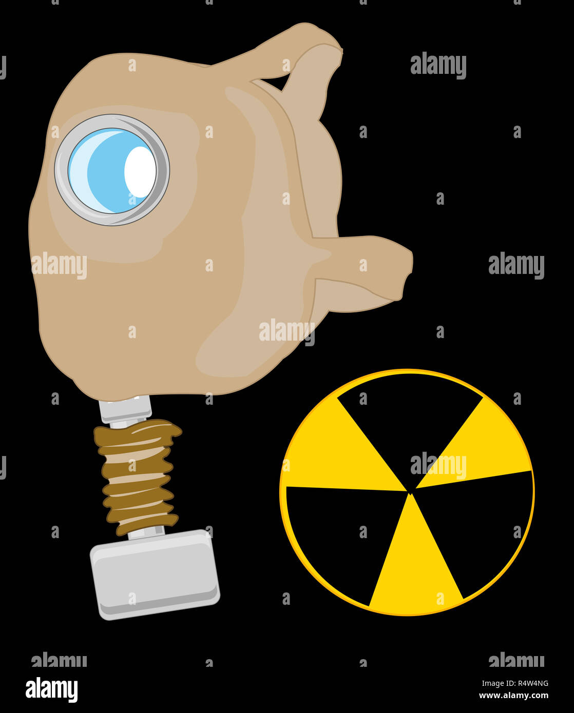 Gas mask and sign radiation Stock Photo - Alamy