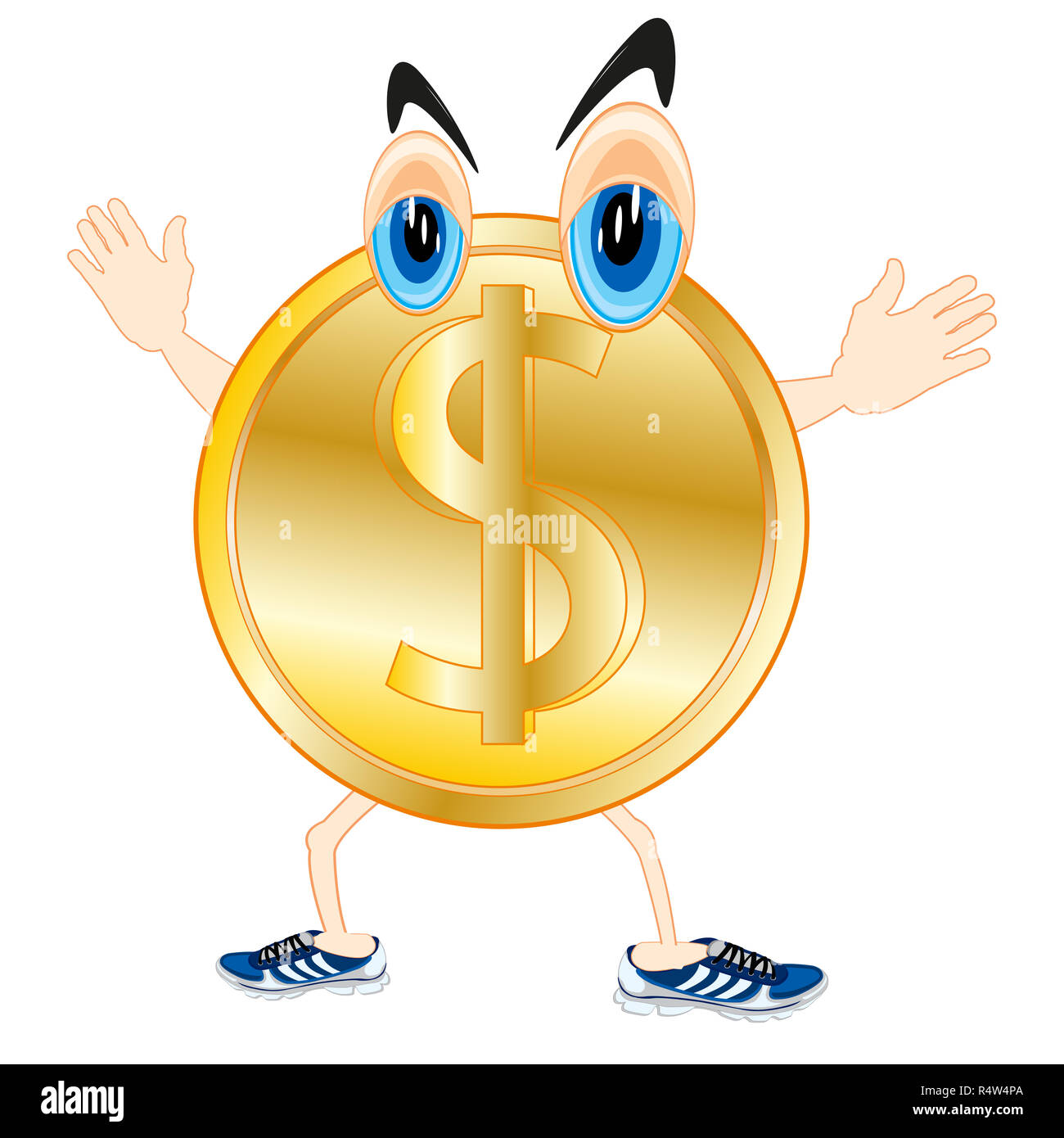 Cartoon of the coin dollar Stock Photo - Alamy