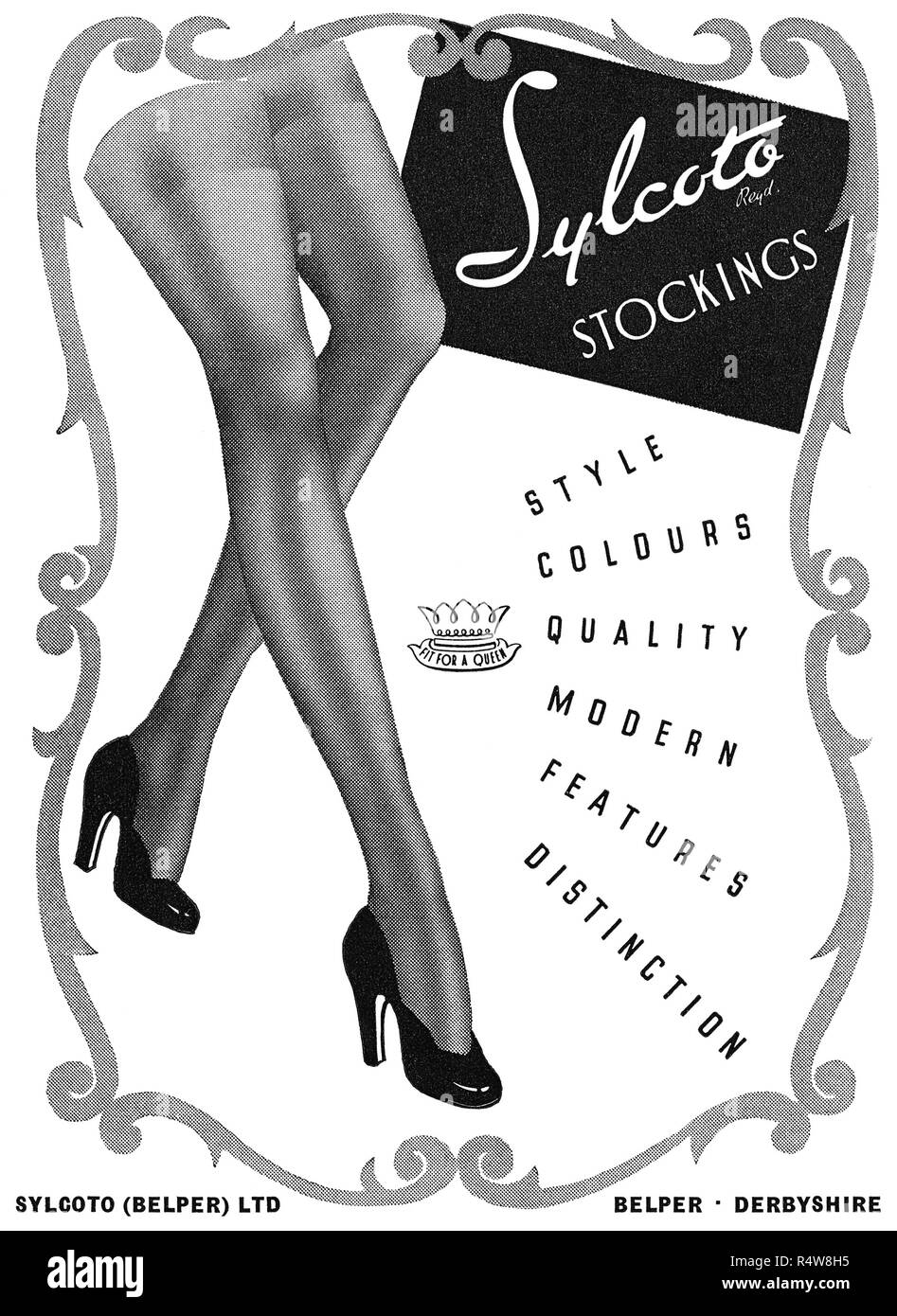 Vintage stockings ad hi-res stock photography and images - Alamy