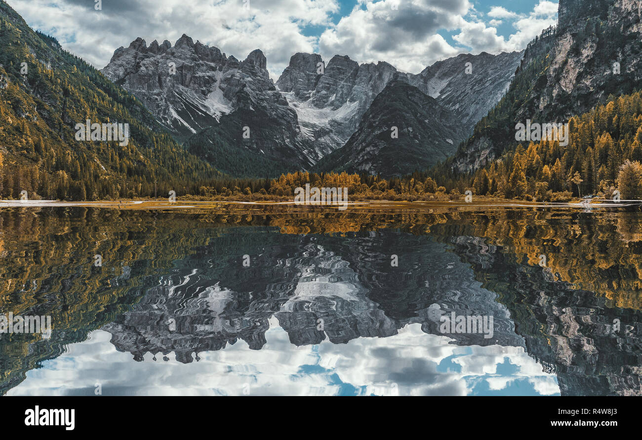 Lago di Landro Stock Photo - Alamy