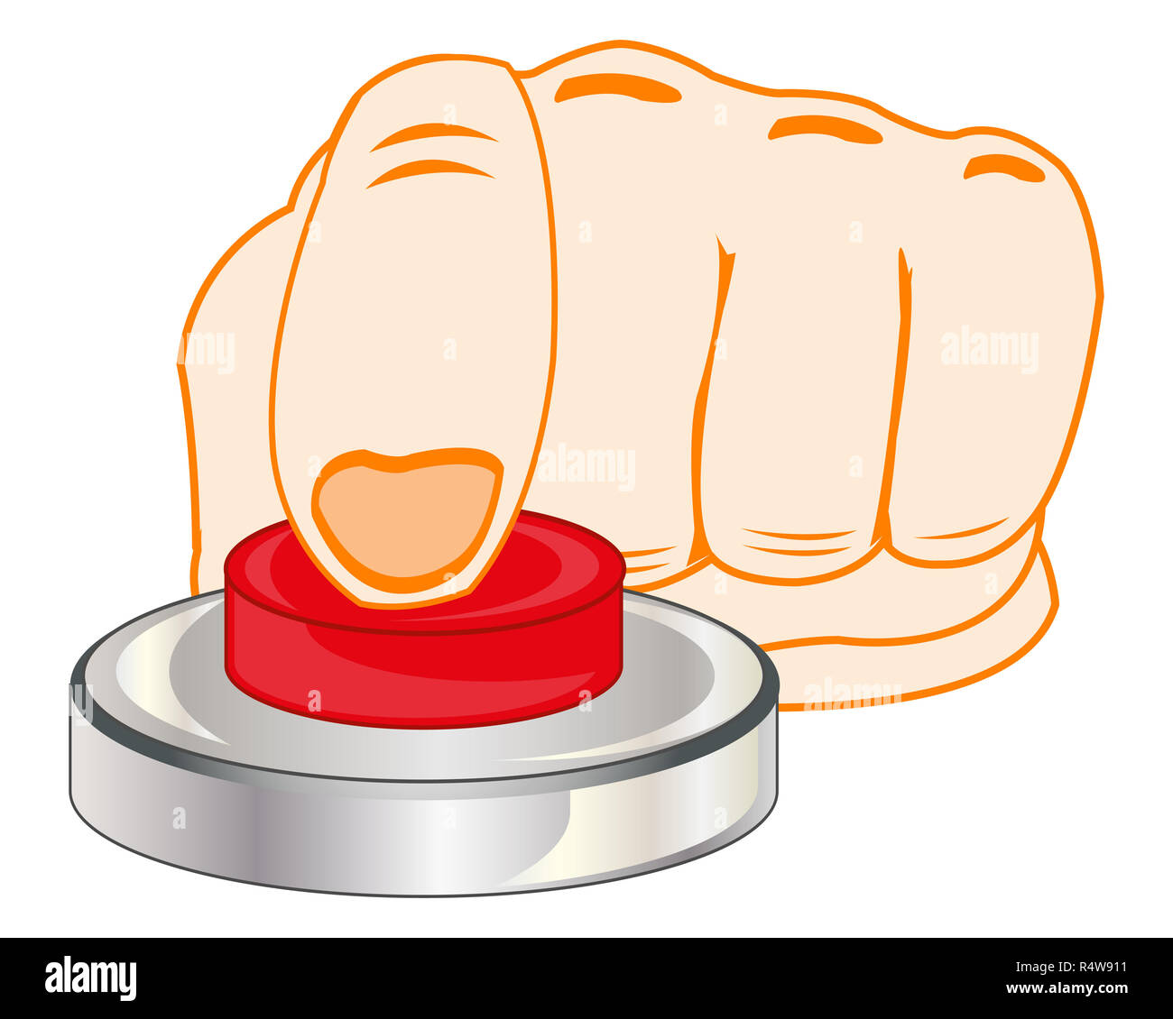 Finger presses button on Cut Out Stock Images & Pictures - Alamy