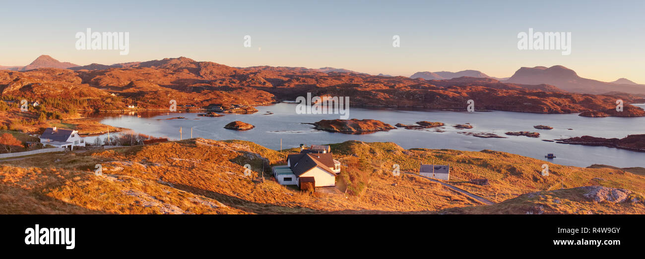 Badcall Bay panorama, Sutherland Stock Photo - Alamy