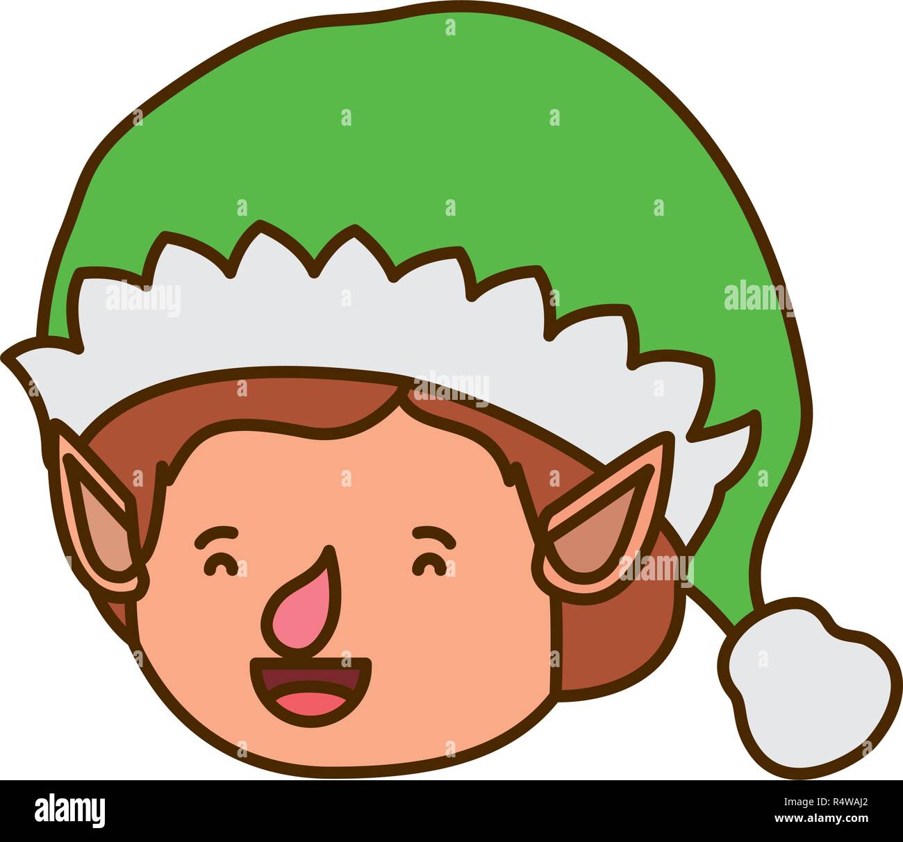 elf head with hat avatar character Stock Vector Image & Art - Alamy