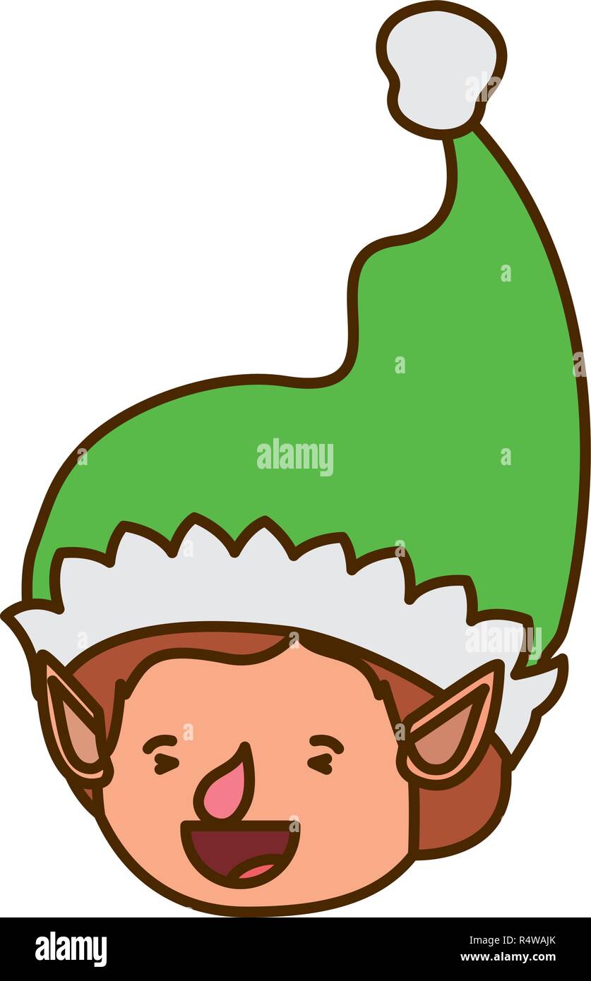 elf head with hat avatar character Stock Vector Image & Art - Alamy