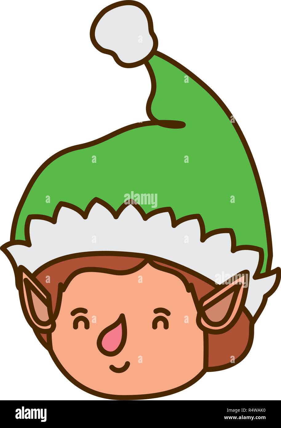 Happy green elf boy Stock Vector Images - Alamy
