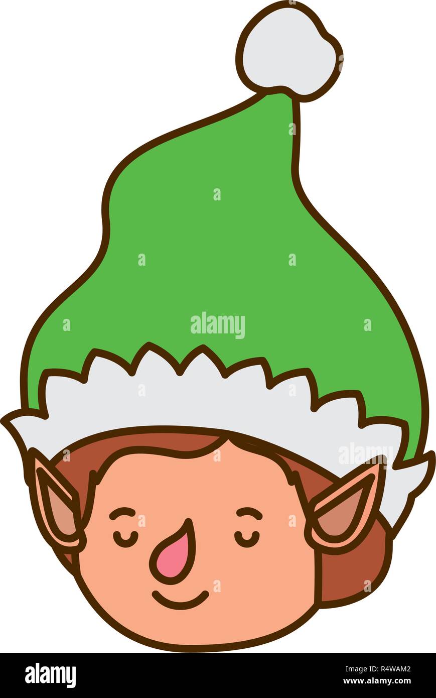 elf head with hat avatar character Stock Vector Image & Art - Alamy