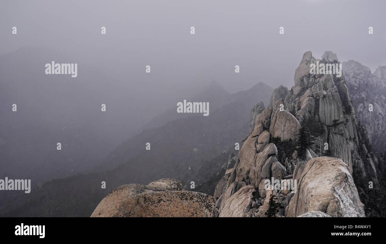 The hight mountain peak in Seoraksan mountains, South Korea Stock Photo ...