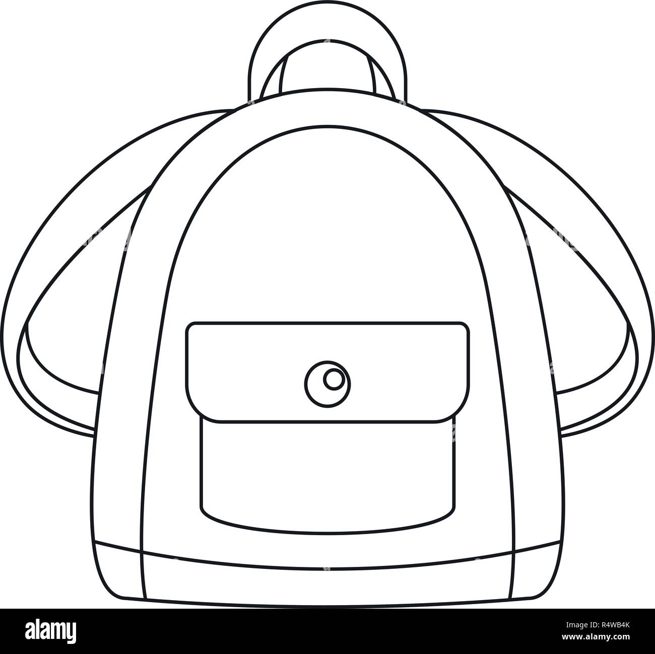 Girl backpack icon. Outline girl backpack vector icon for web design ...