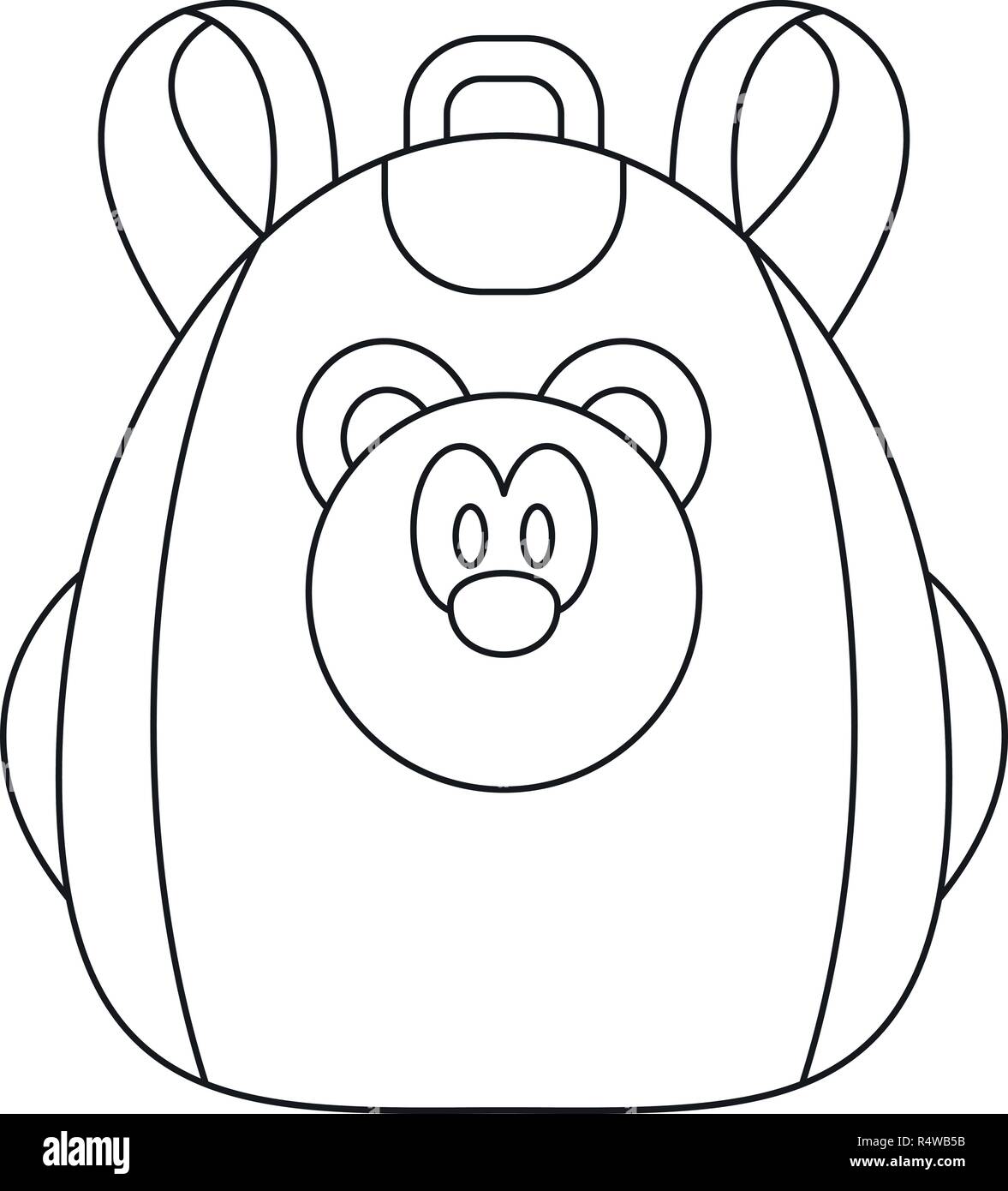 Cute bear backpack icon. Outline cute bear backpack vector icon for web ...