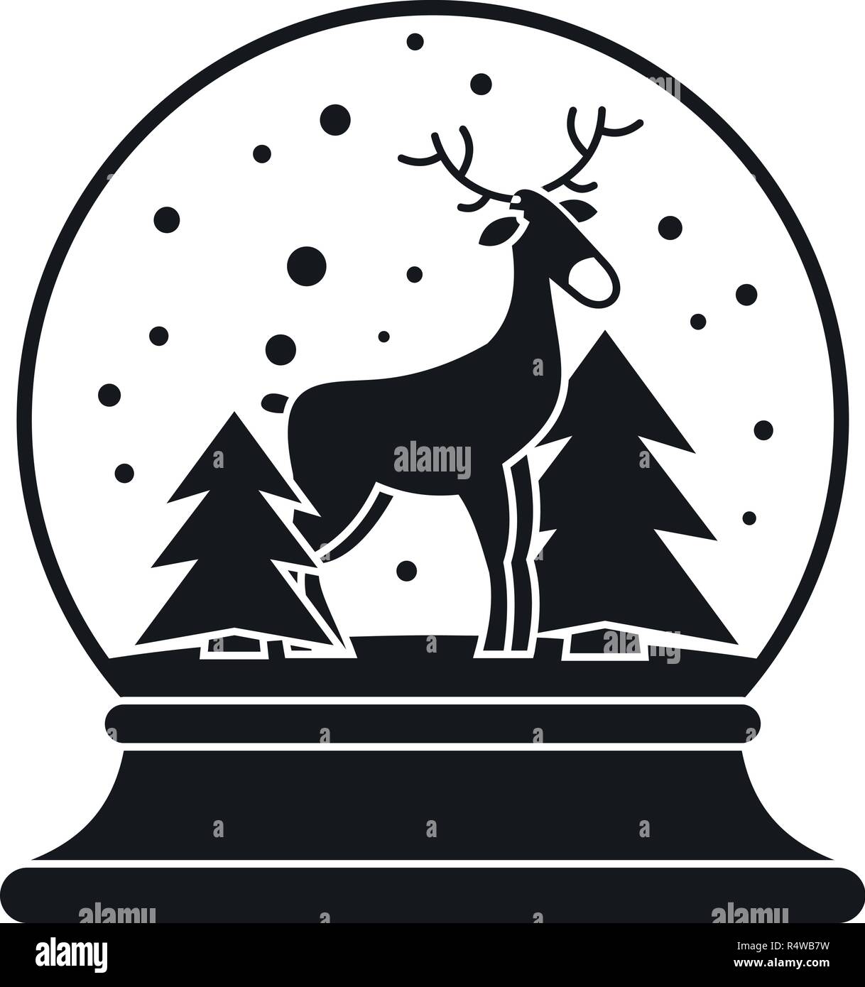 Deer glass snow ball icon. Simple illustration of deer glass snow ball ...