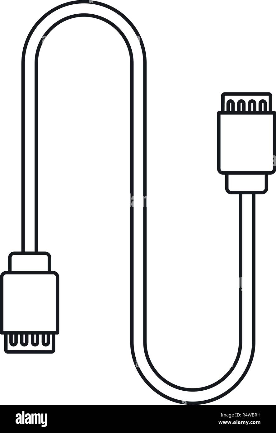 Charging vape cable icon. Outline charging vape cable vector icon for ...