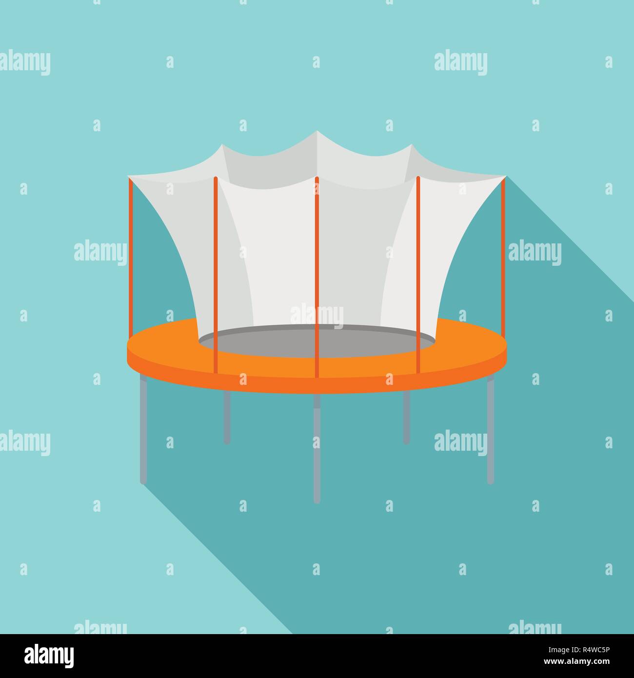 Kid trampoline icon. Flat illustration of kid trampoline vector icon ...