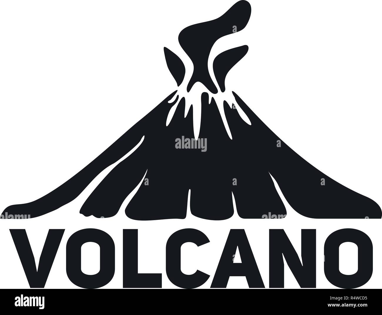 Volcano mountain logo. Simple illustration of volcano mountain vector ...
