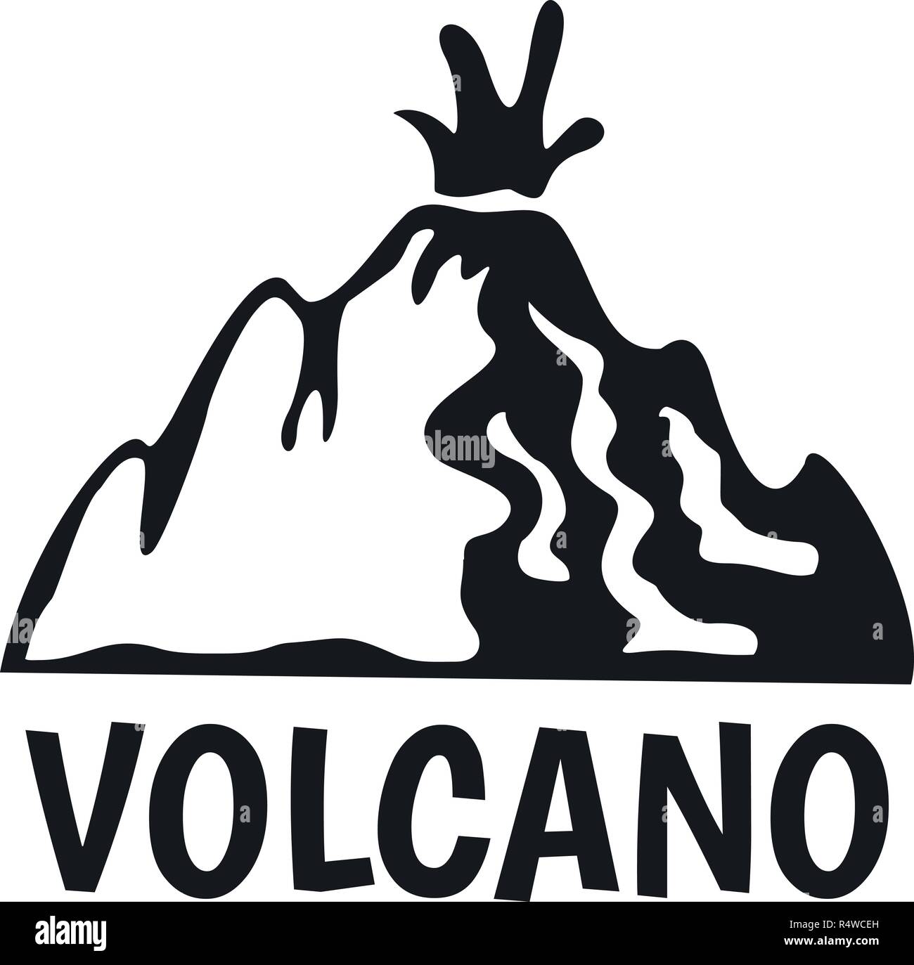Active volcano logo. Simple illustration of active volcano vector logo ...