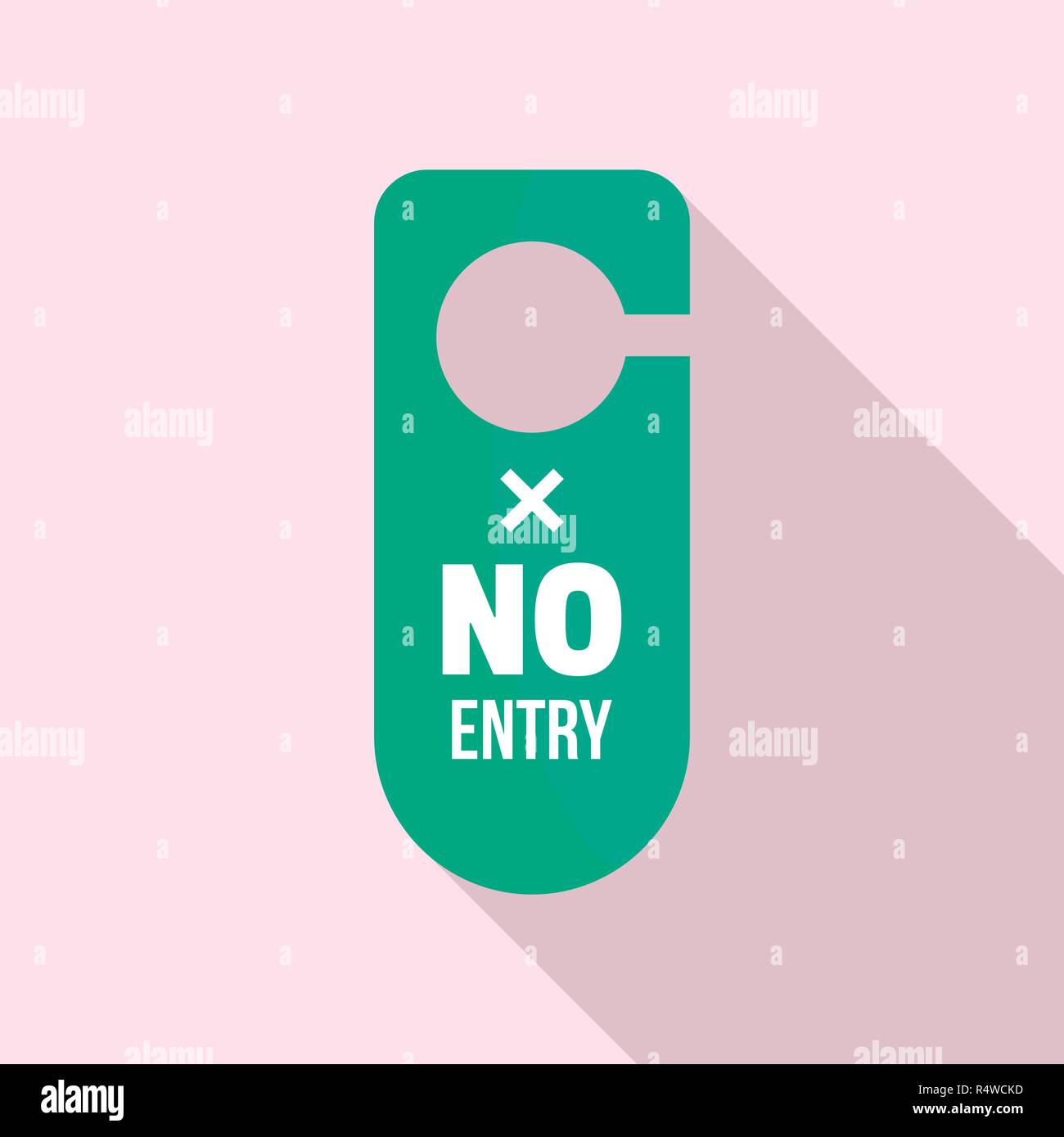 No entry hanger tag icon. Flat illustration of no entry hanger tag ...