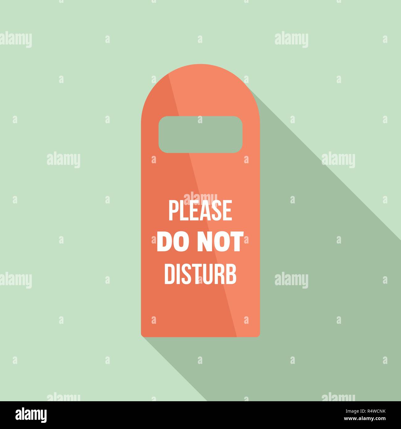 Please do not disturb room tag icon. Flat illustration of please do not ...