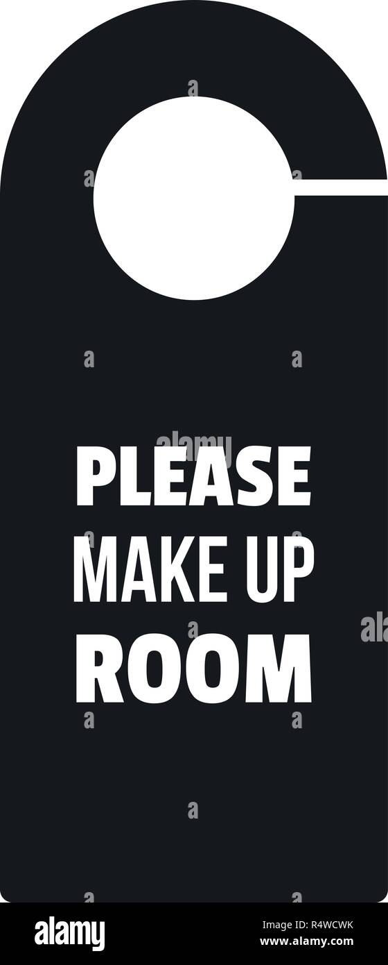 Please make up room tag icon. Simple illustration of please make up ...
