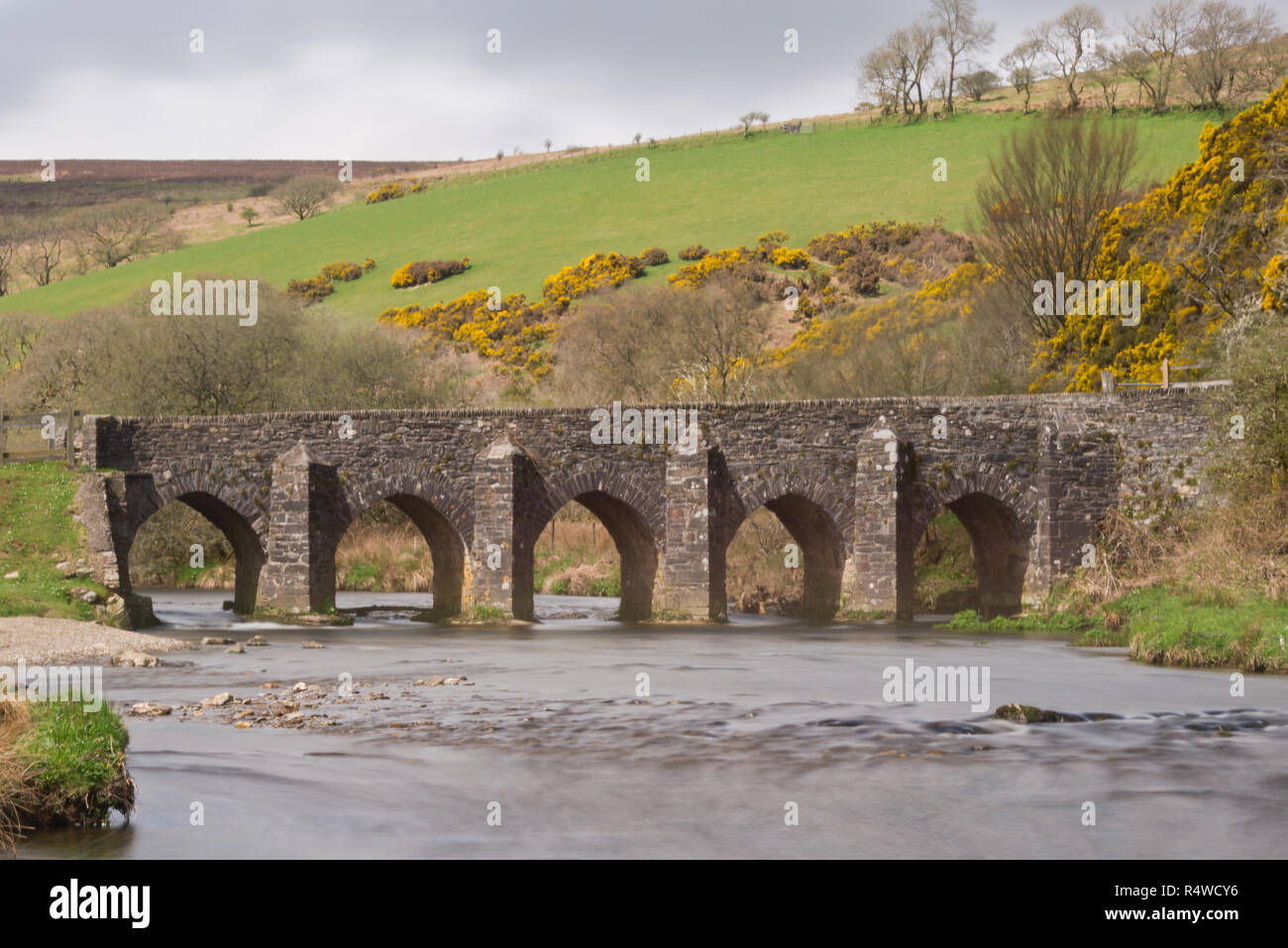 Lanacre Bridge, a grade II listed, ancient stone bridge over the river ...