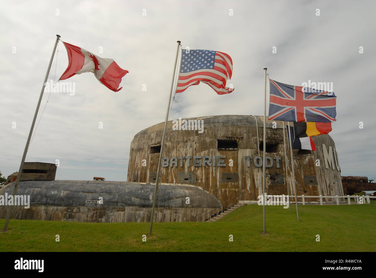 Batterei Todt, a massive concrete bunker. It was part of the Atlantic ...