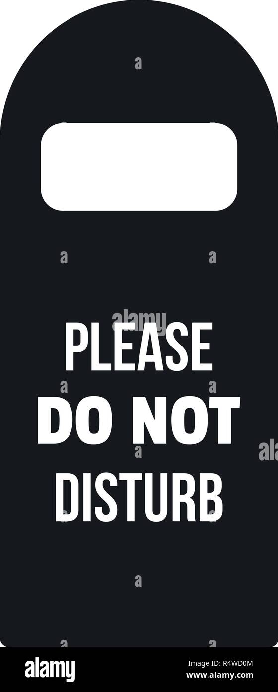 Please do not disturb room tag icon. Simple illustration of please do ...