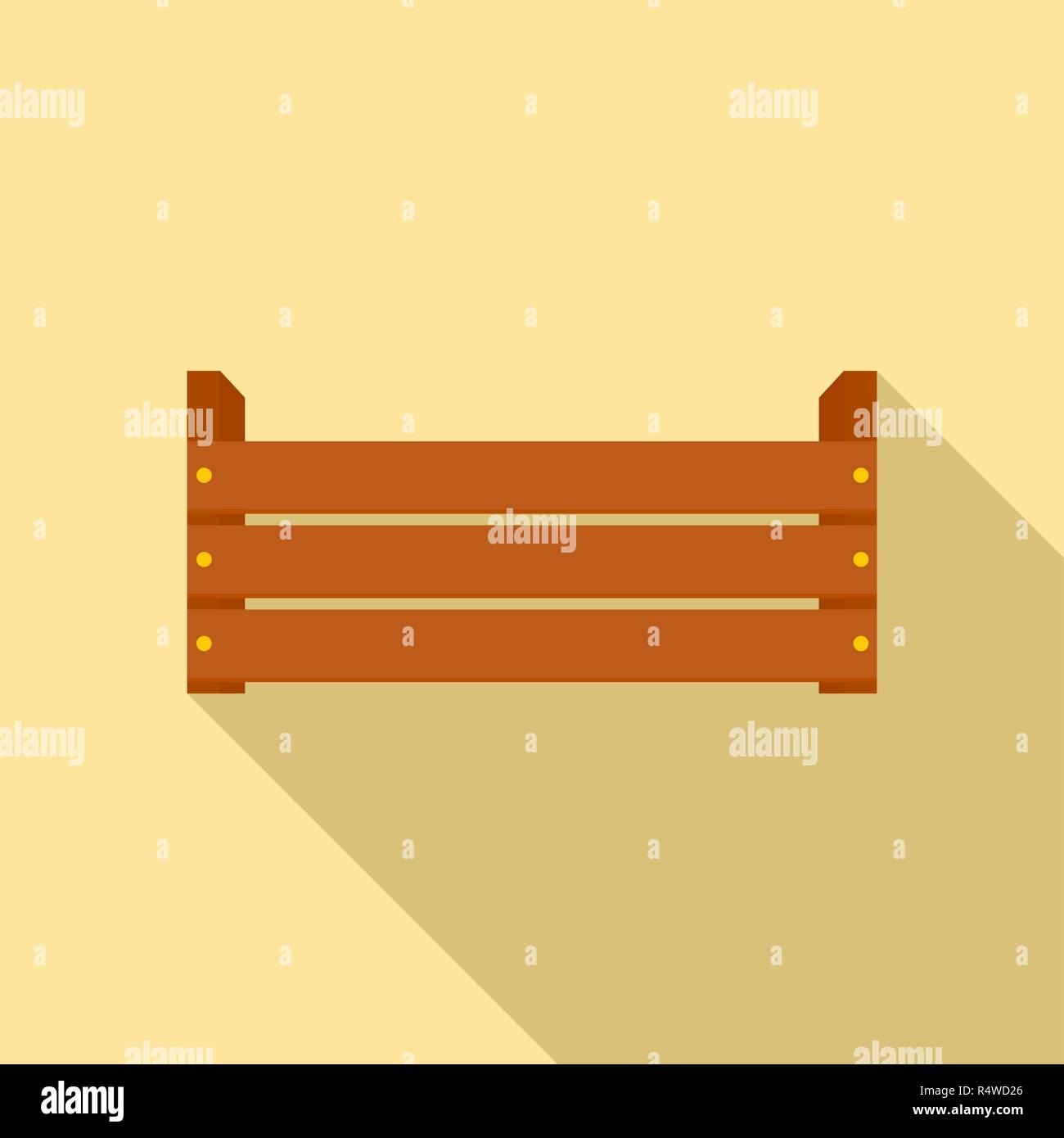 Wood garden box icon. Flat illustration of wood garden box vector icon ...