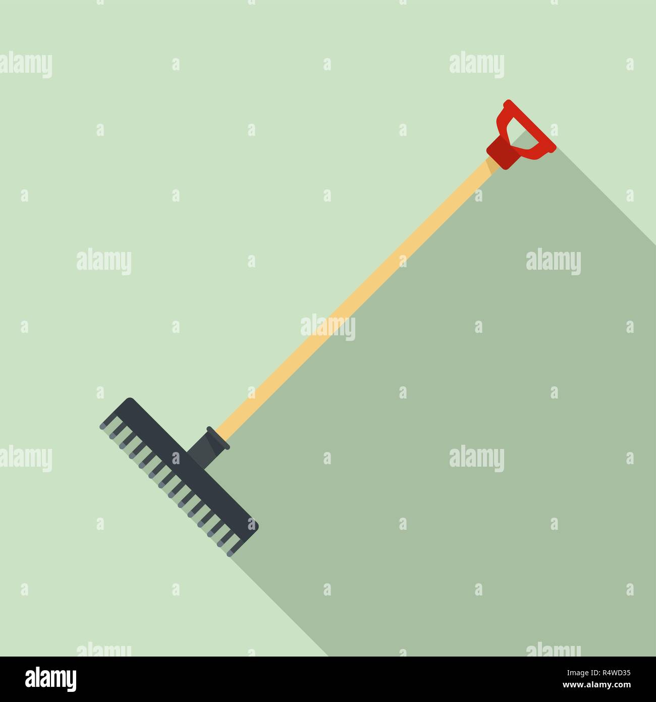 Garden rake icon. Flat illustration of garden rake vector icon for web ...