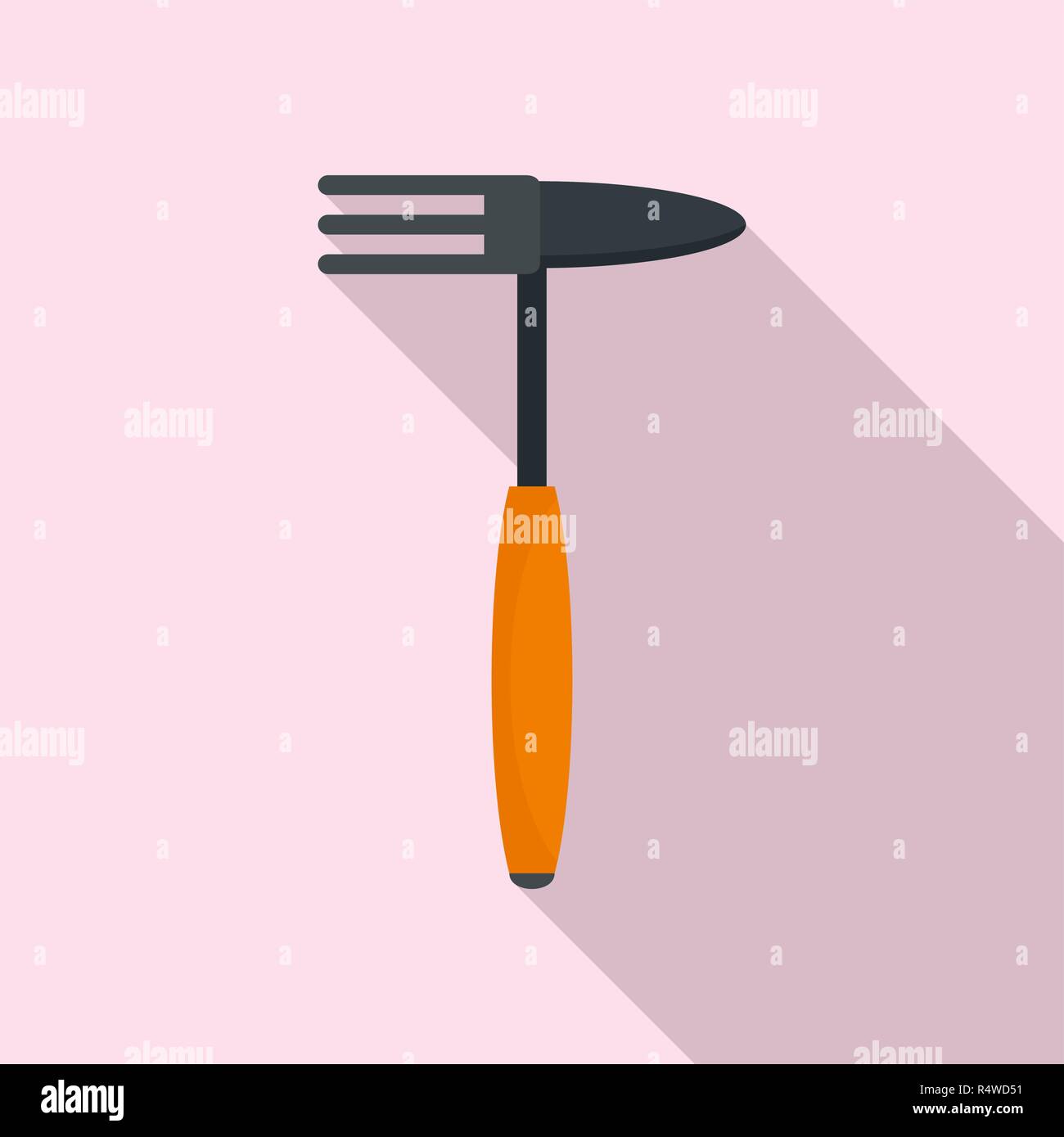 Hand rake tool icon. Flat illustration of hand rake tool vector icon ...