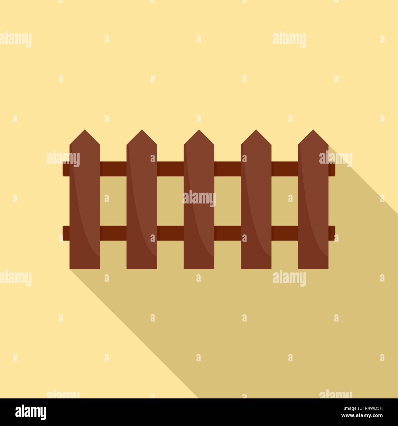 Wood fence icon. Flat illustration of wood fence vector icon for web ...