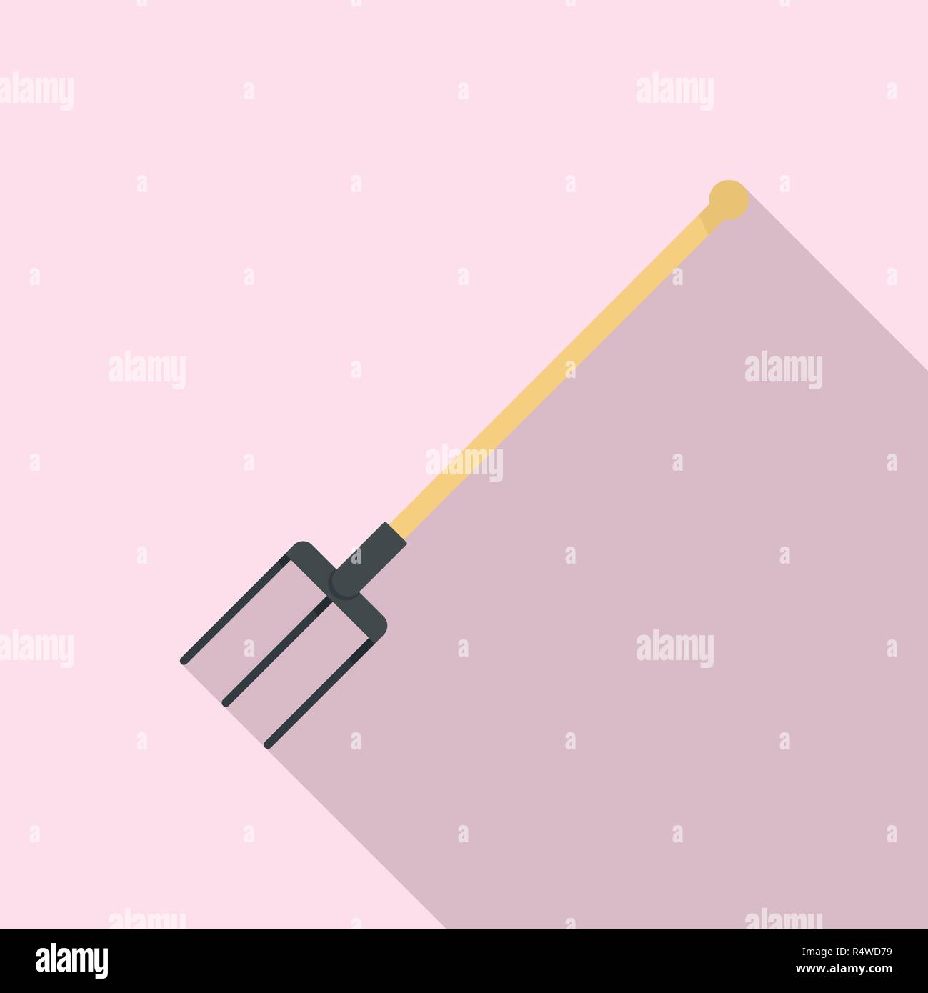 Garden fork icon. Flat illustration of garden fork vector icon for web ...