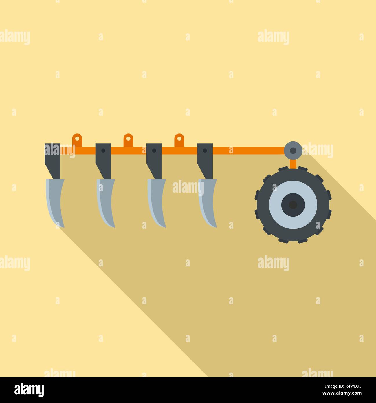 Tractor plow icon. Flat illustration of tractor plow vector icon for ...