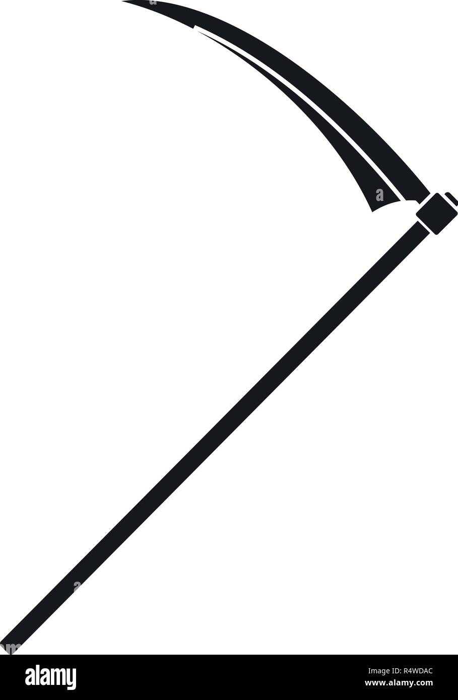 Farm scythe icon. Simple illustration of farm scythe vector icon for ...