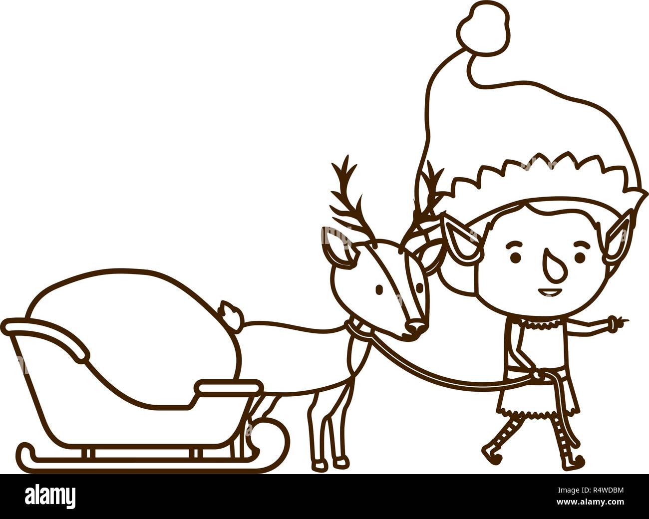 elf with sleigh avatar chatacter Stock Vector Image & Art - Alamy