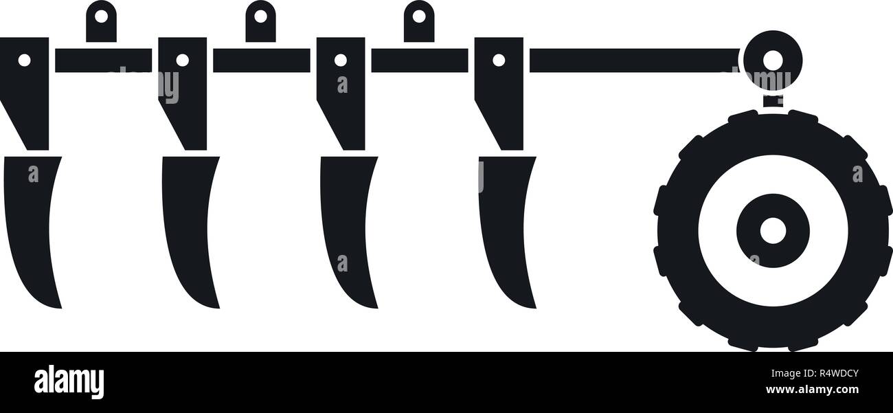 Tractor plow icon. Simple illustration of tractor plow vector icon for ...