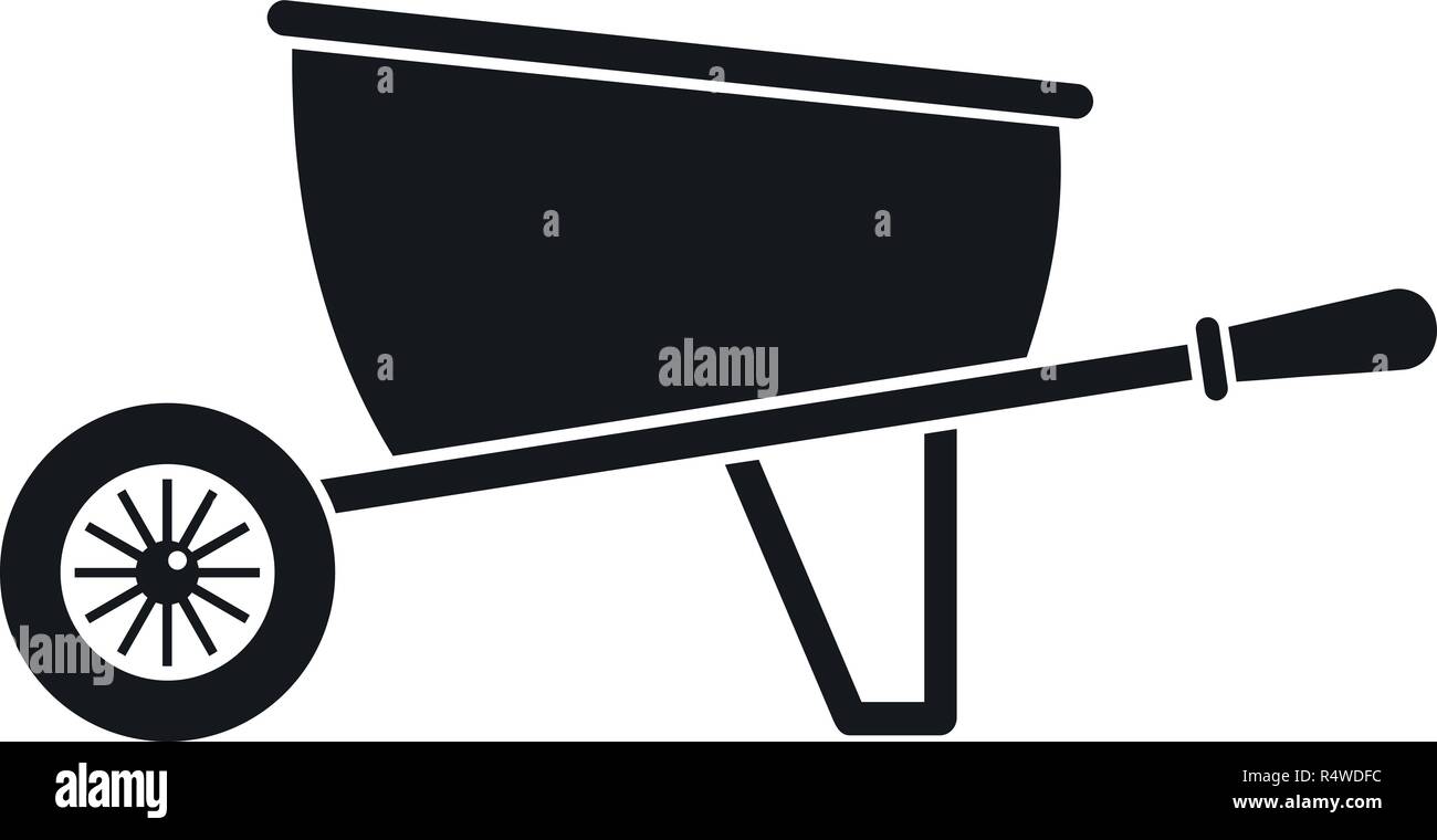 One wheel barrow icon. Simple illustration of one wheel barrow vector ...
