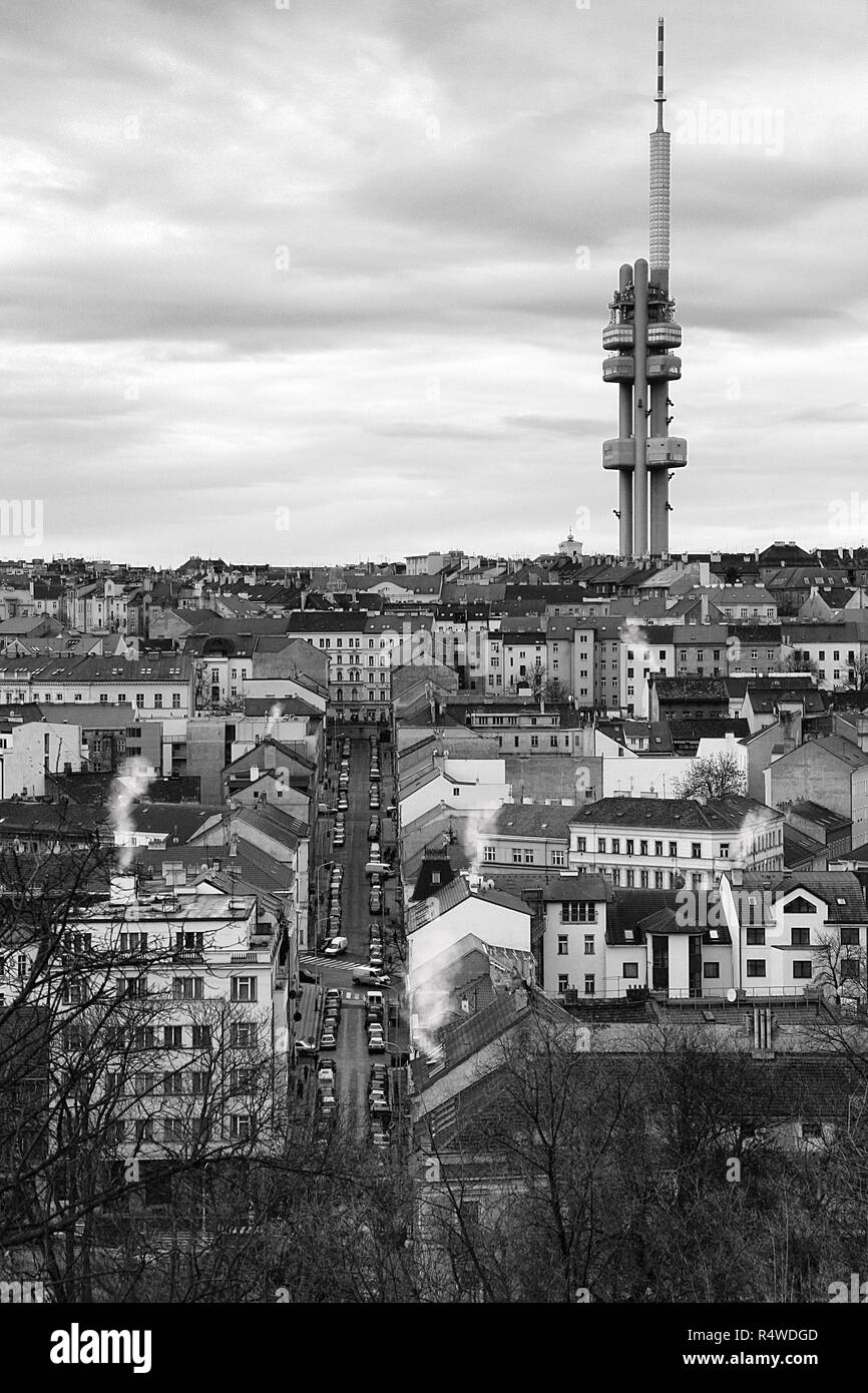 View zizkov zizkov television tower Black and White Stock Photos ...