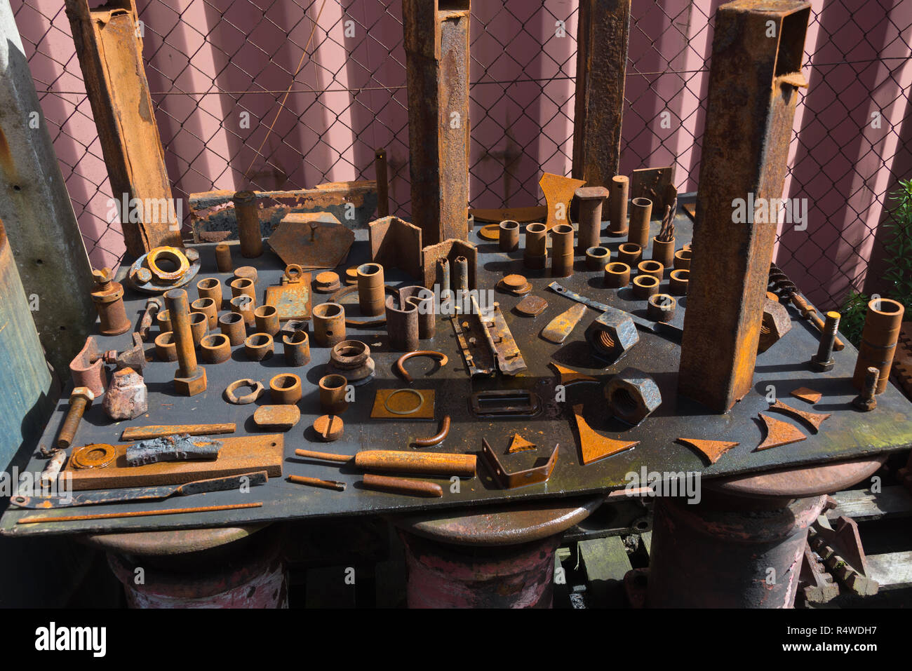 Discarded scrap metal, tools and spare parts from the engine sheds at ...