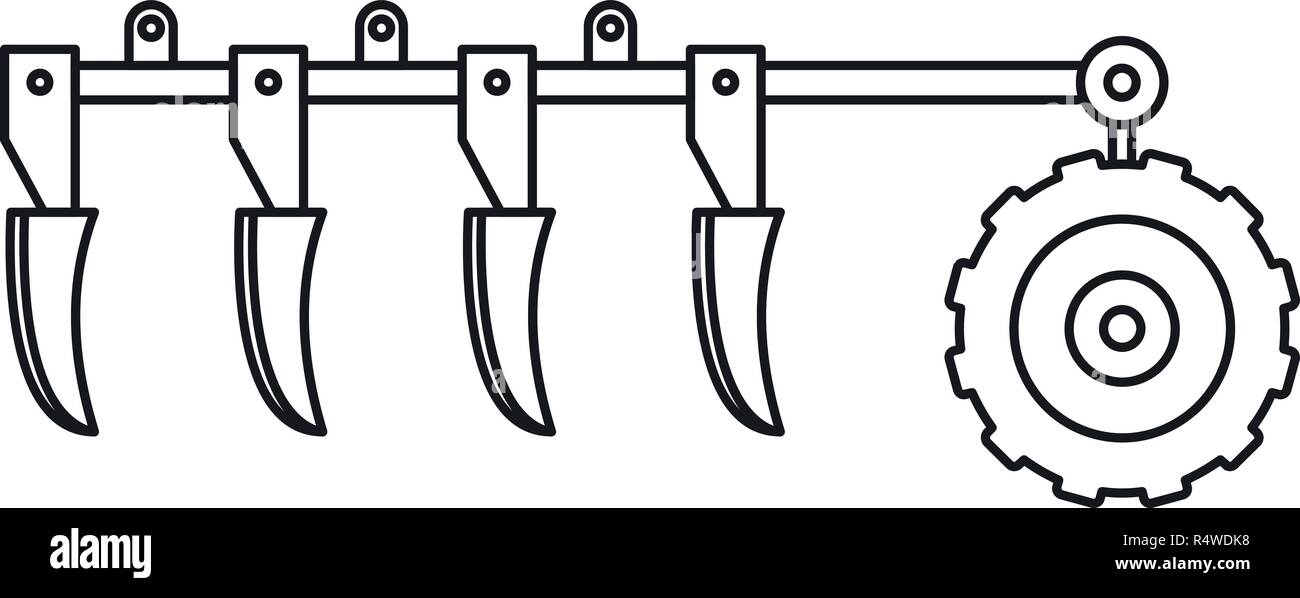 Tractor plow icon. Outline tractor plow vector icon for web design ...