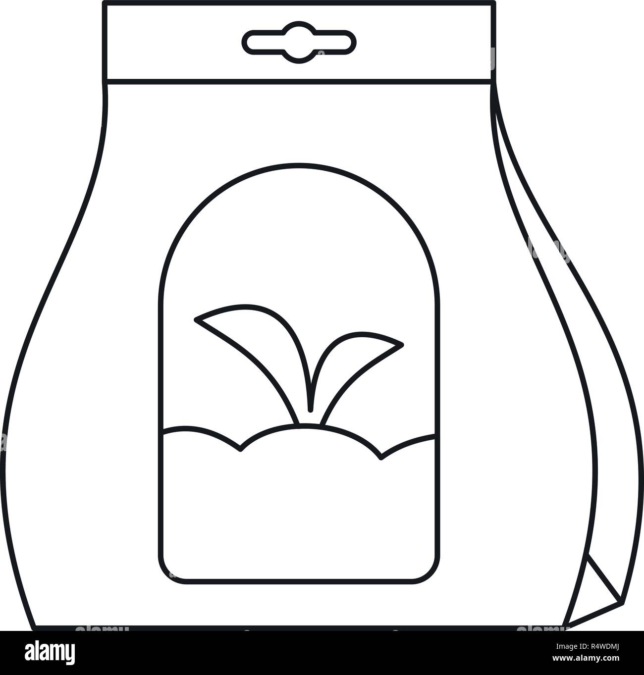 Plant seed pack icon. Outline plant seed pack vector icon for web ...