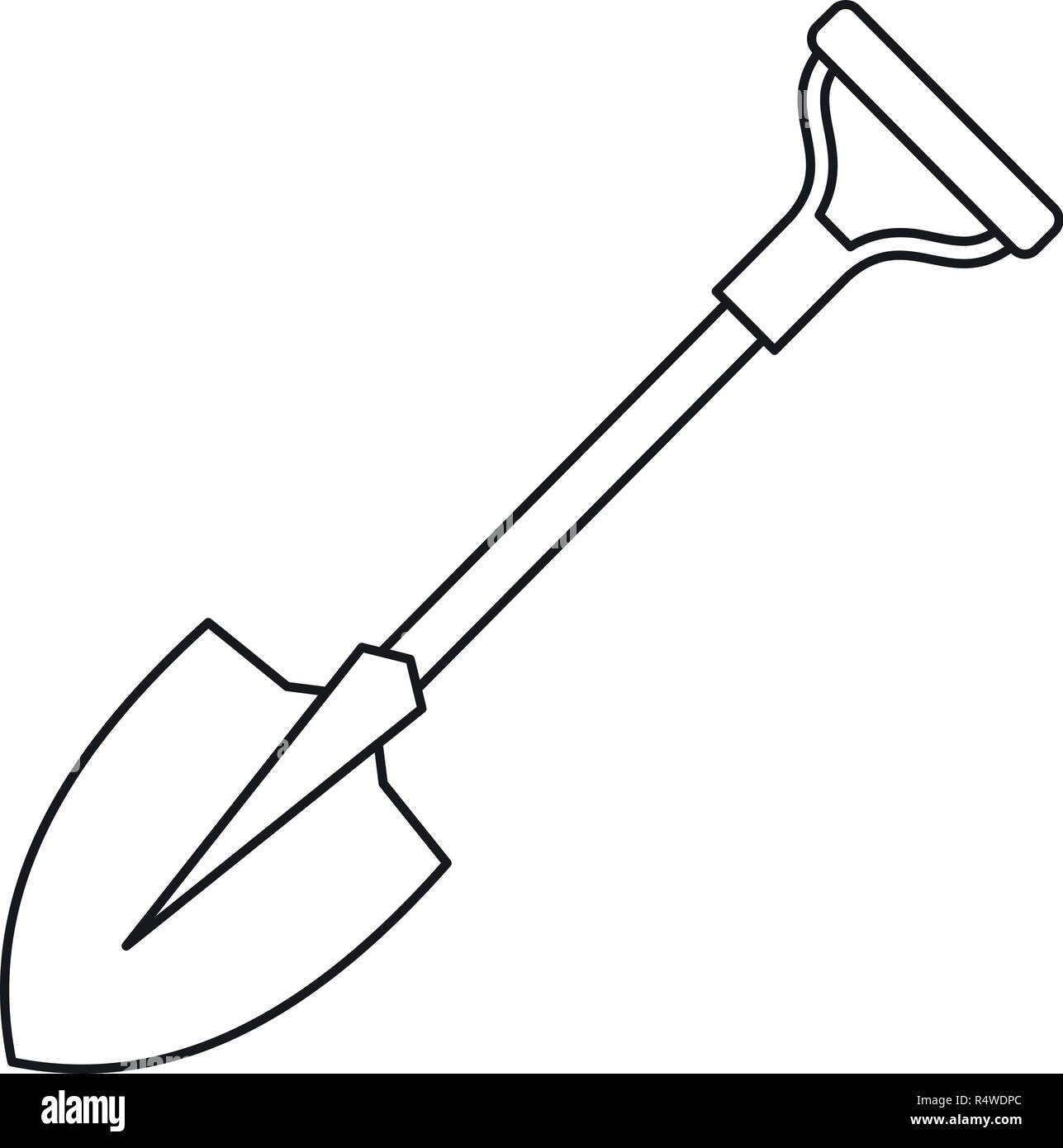 Shovel icon. Outline shovel vector icon for web design isolated on ...