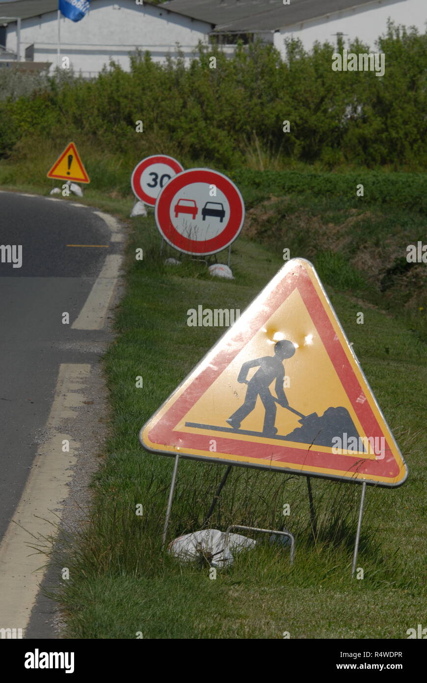 French warning sign road hi-res stock photography and images - Alamy